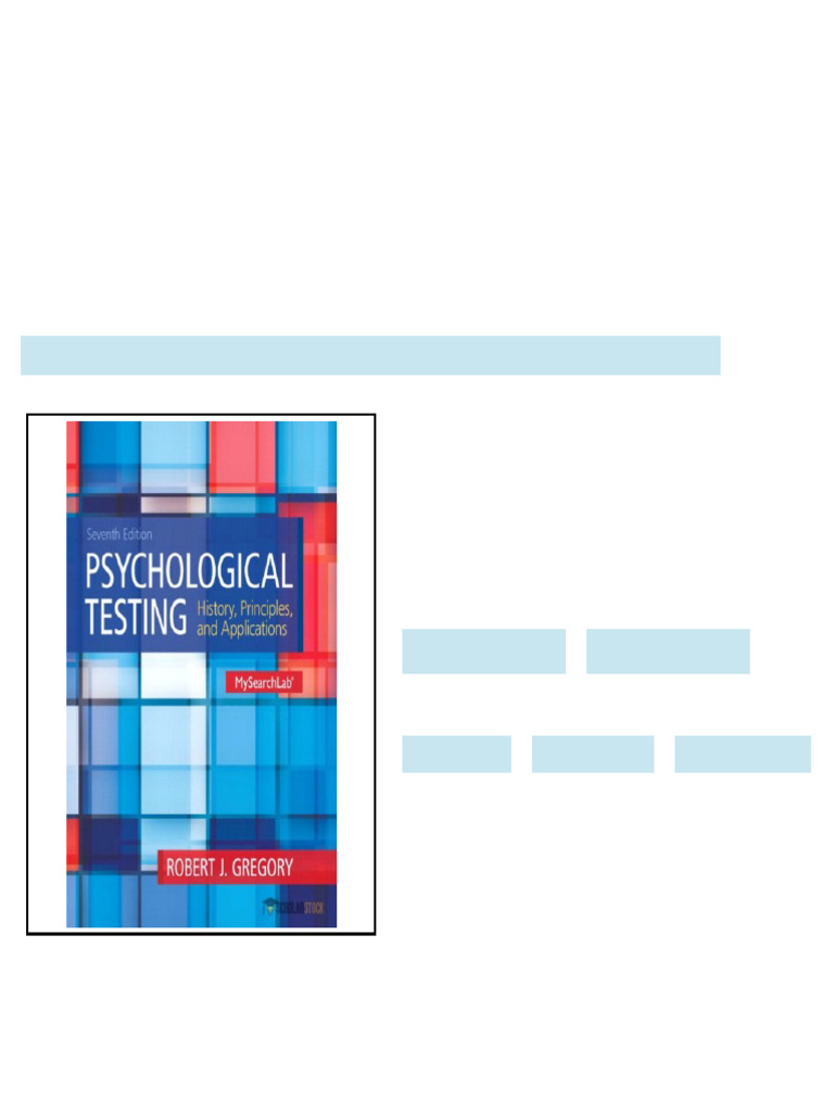 Test Bank for Psychological Testing: History, Principles and ...