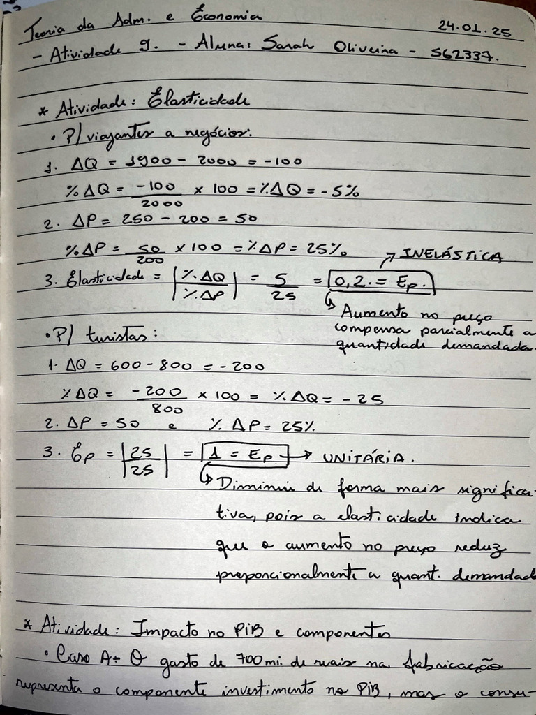 Atividade 9 - Adm e Econ. | PDF