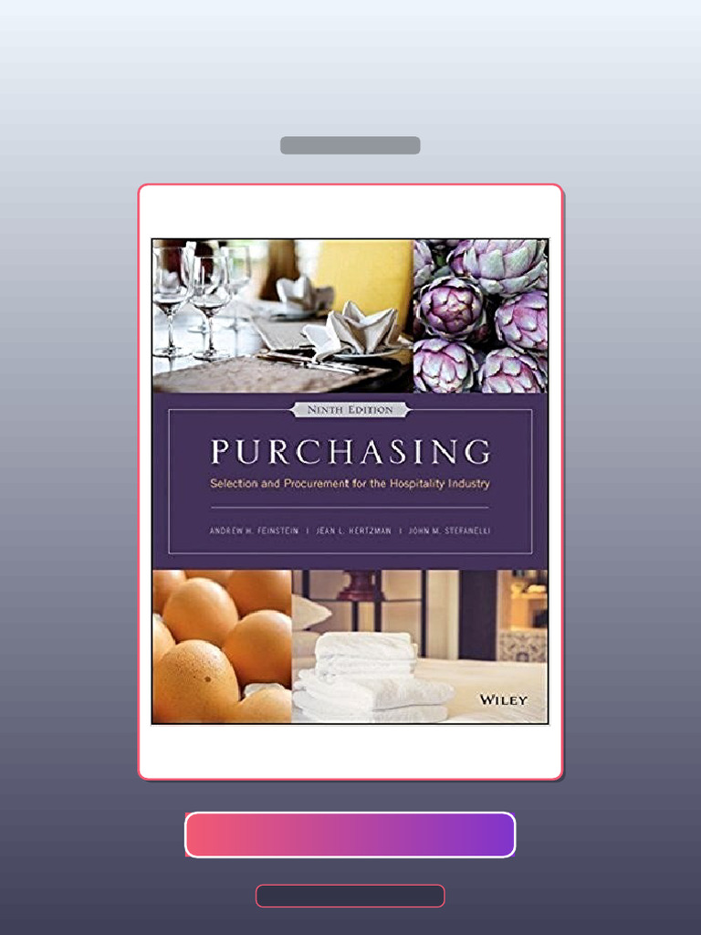 Purchasing Selection Procurement for the Hospitality Industry 9th E ...