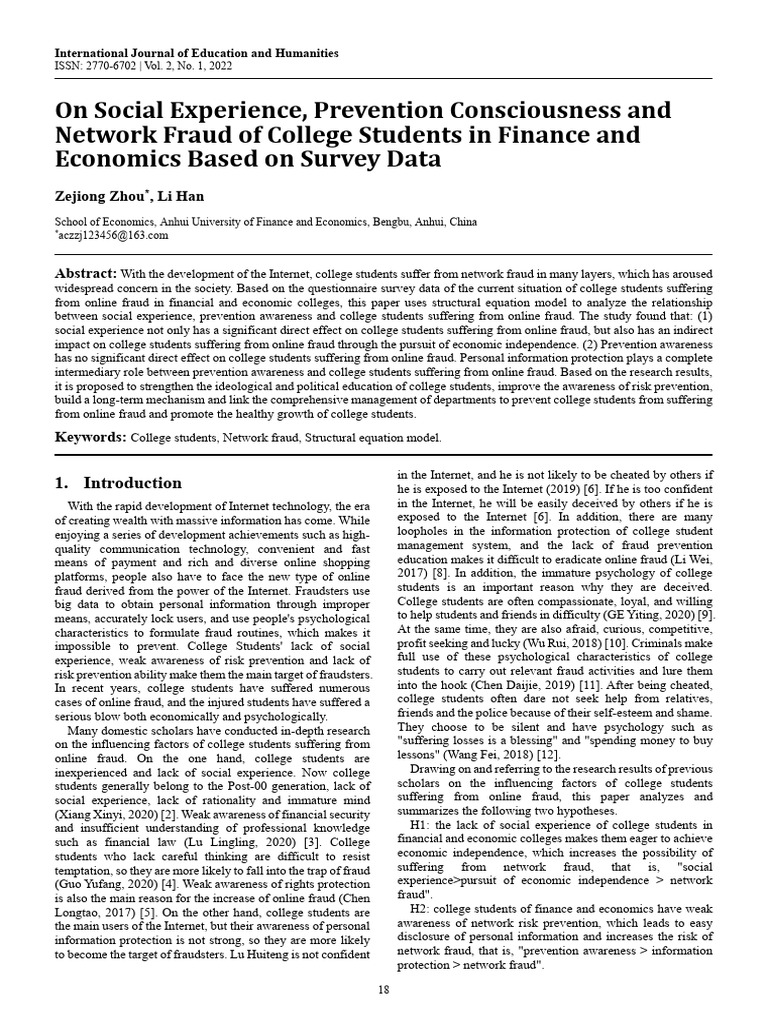 On Social Experience Prevention Consciousness and | PDF | Fraud ...