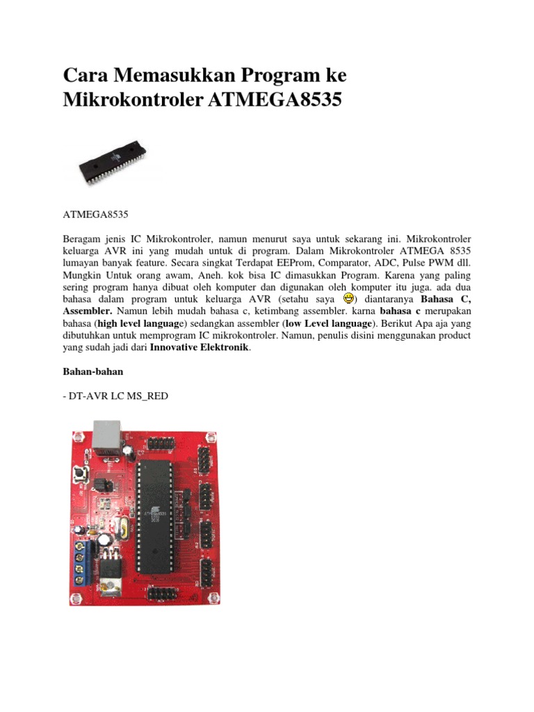 Cara Memasukkan Program Ke Mikrokontroler | PDF