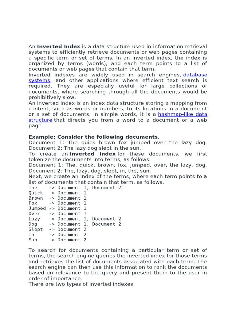 Inverted Index Introduction_apply Type Questions | PDF | Search Engine ...