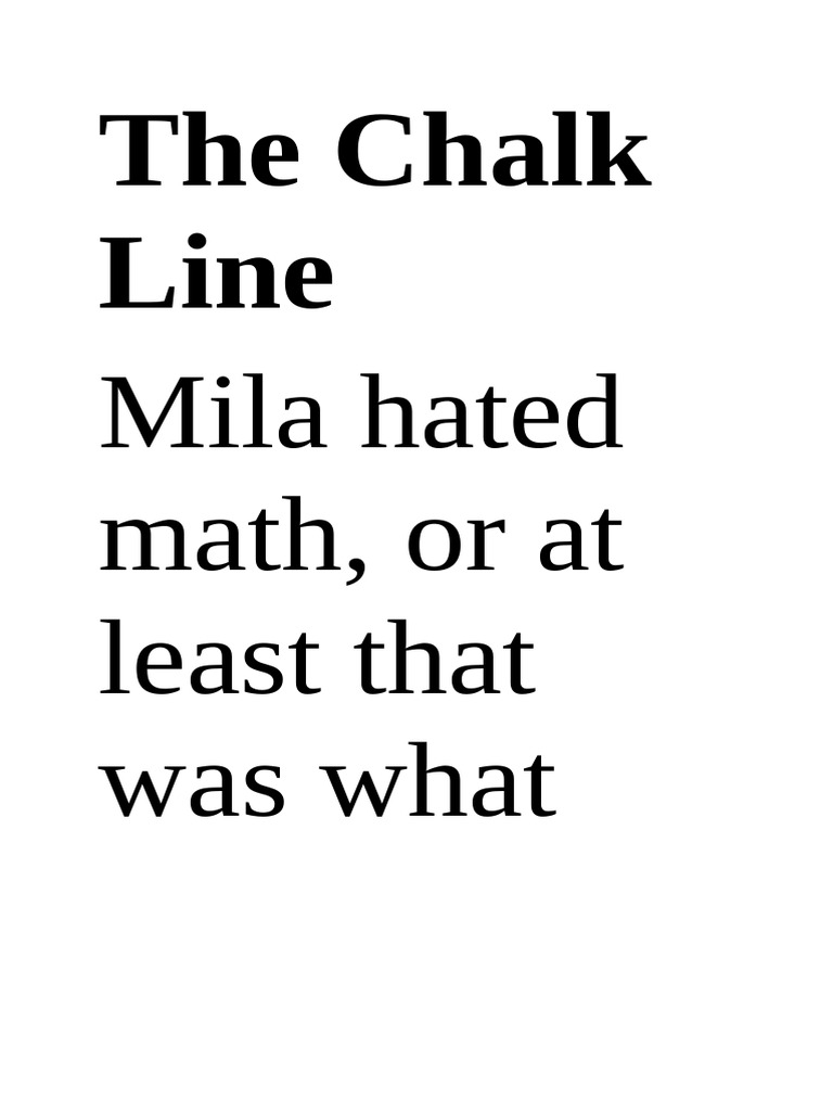 The Chalk Line | PDF
