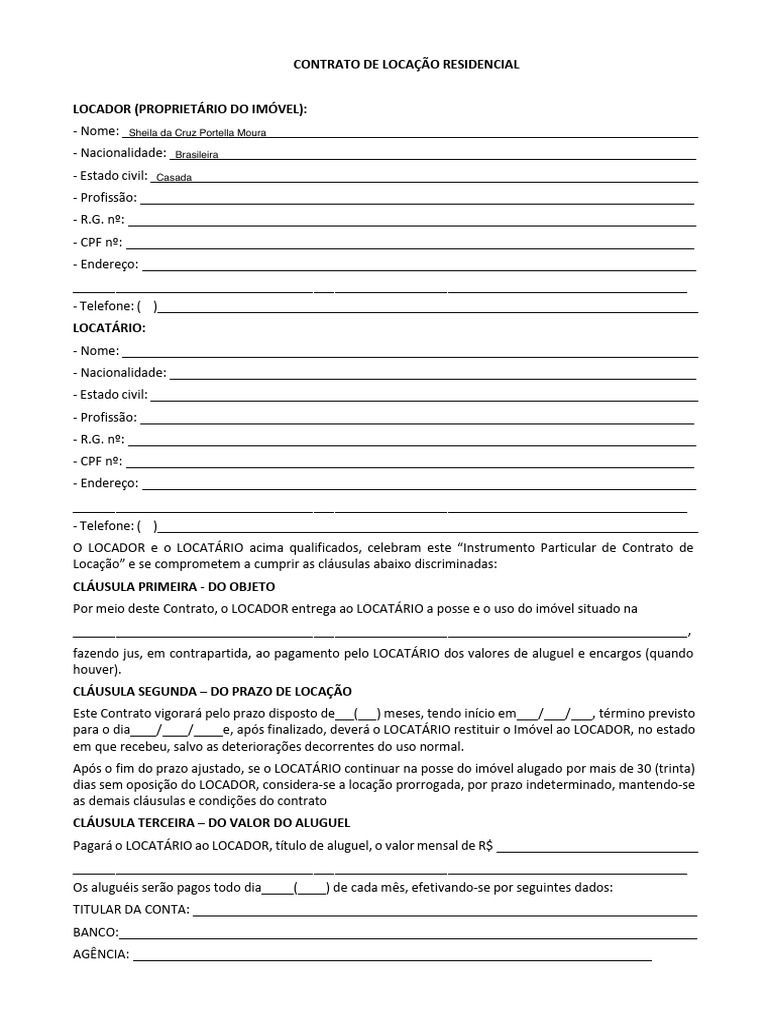 Contrato.de .Locacao.006 7a4 | PDF | Aluguel | Direito Comum