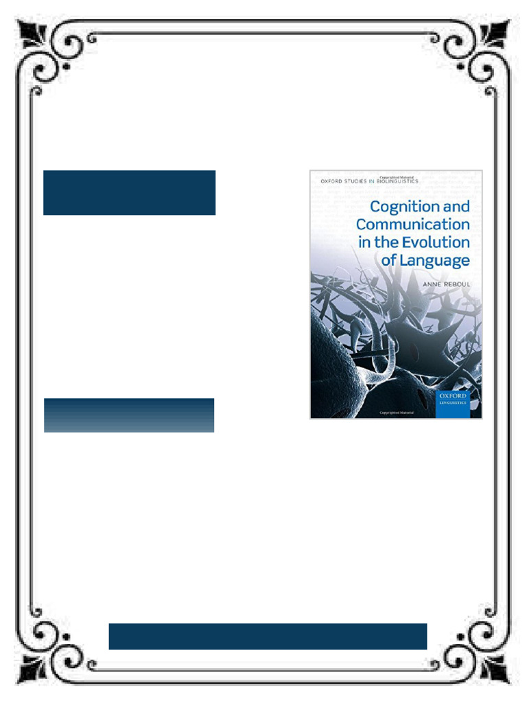 Cognition and communication in the evolution of language 1st Edition Reboul eBook limited ...