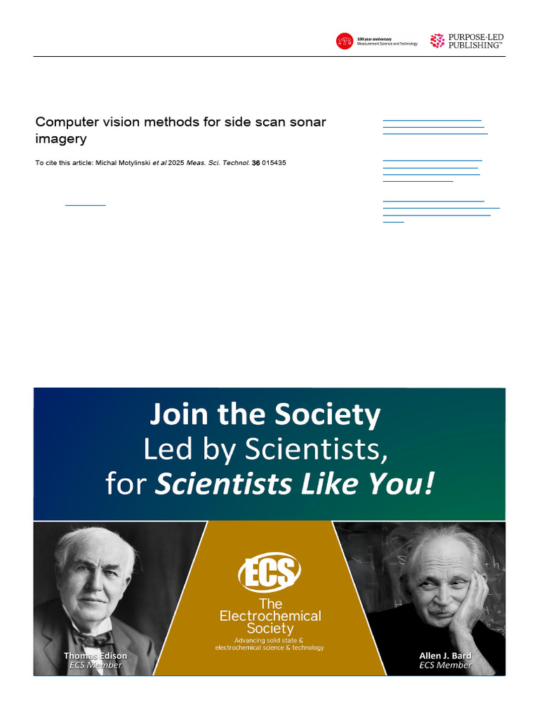 Computer Vision for Side Scan Sonar | PDF | Deep Learning | Image ...