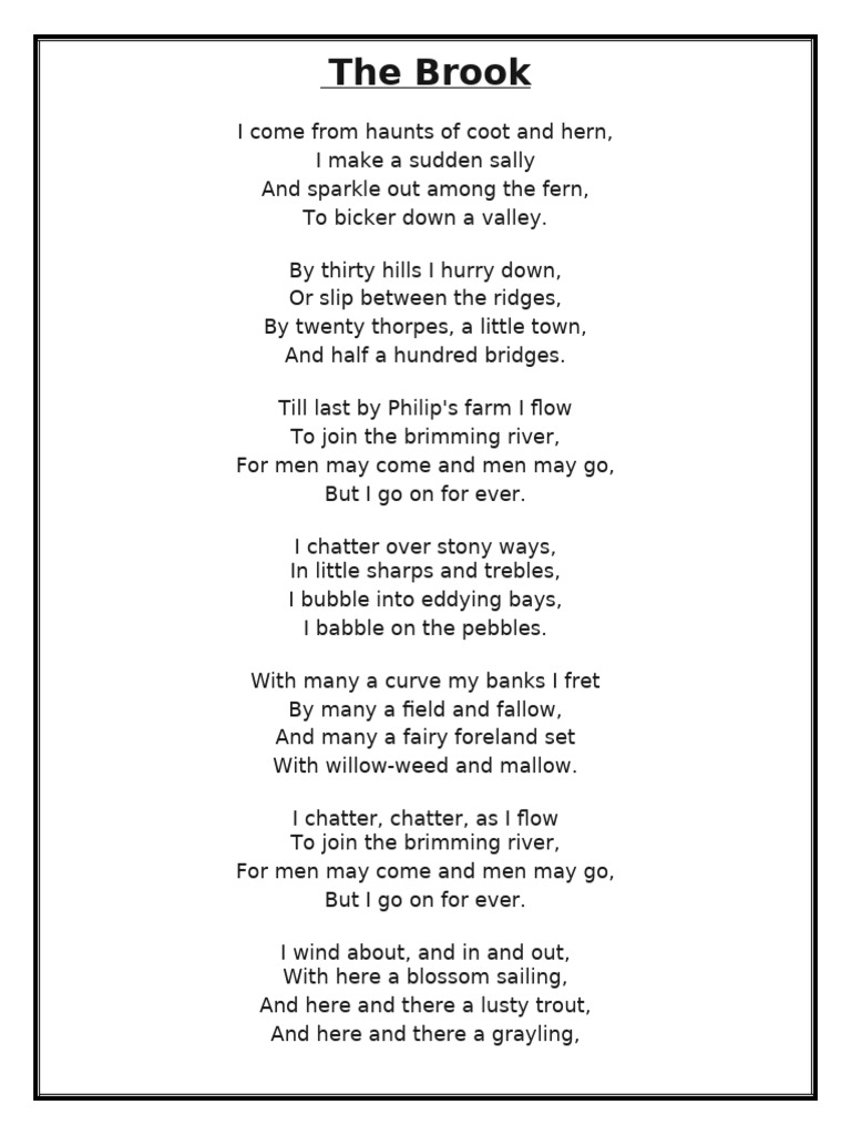 The Brook by Alfred Lord Tennyson | PDF