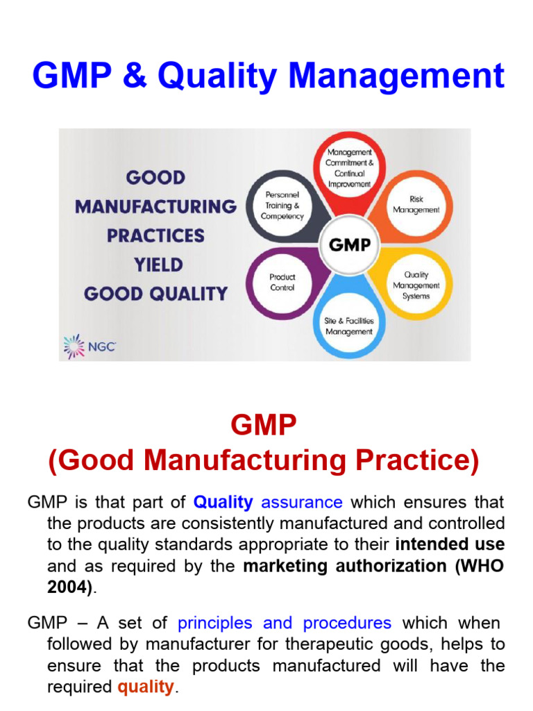 GMP and Quality Management in Pharmaceuticals | PDF | Quality Assurance ...