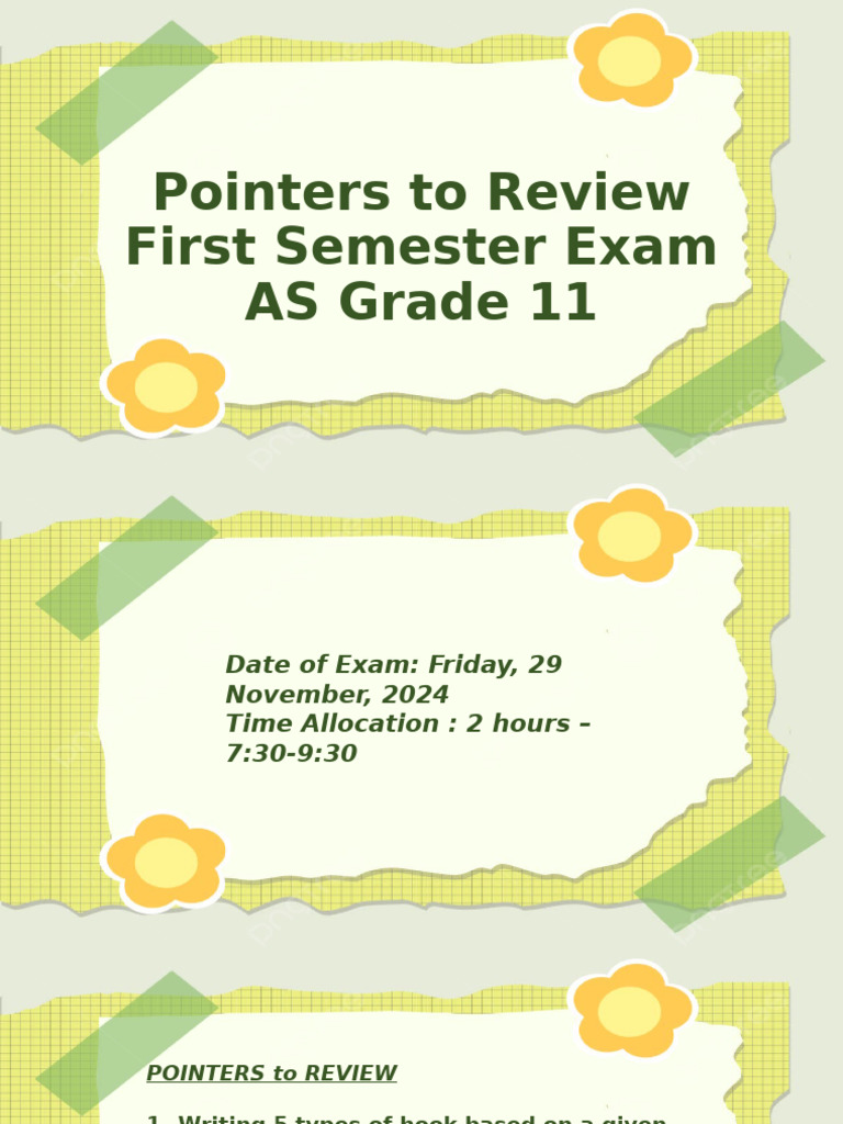 Grade 11 Exam Review Pointers | PDF | Essays | Water