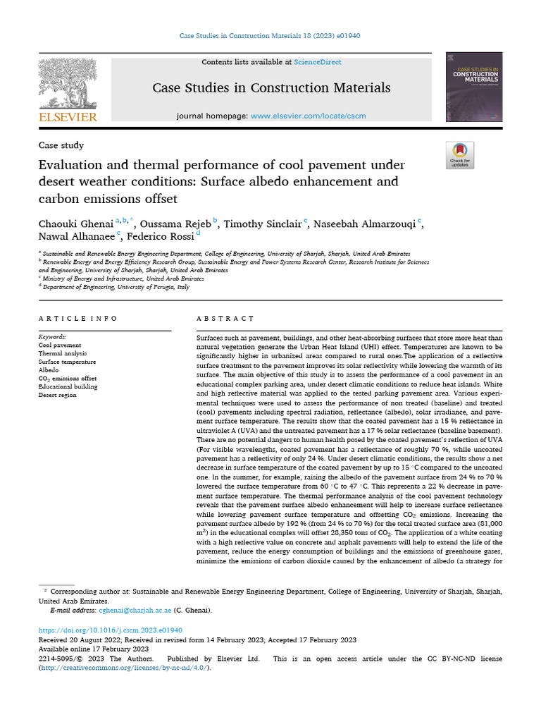 2023_Chaouki_Evaluation and thermal performance of cool pavement under ...