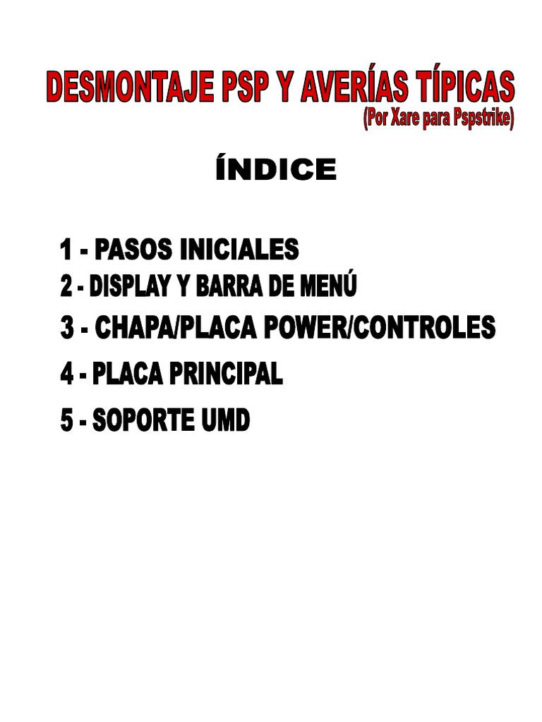 Tutorial desmontaje PSP + Averías Tipicas | PDF | Pantalla de cristal ...