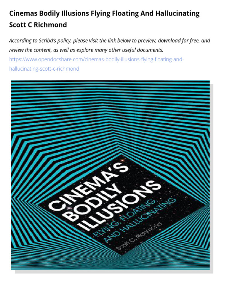 Cinemas Bodily Illusions Flying Floating And Hallucinating Scott C ...