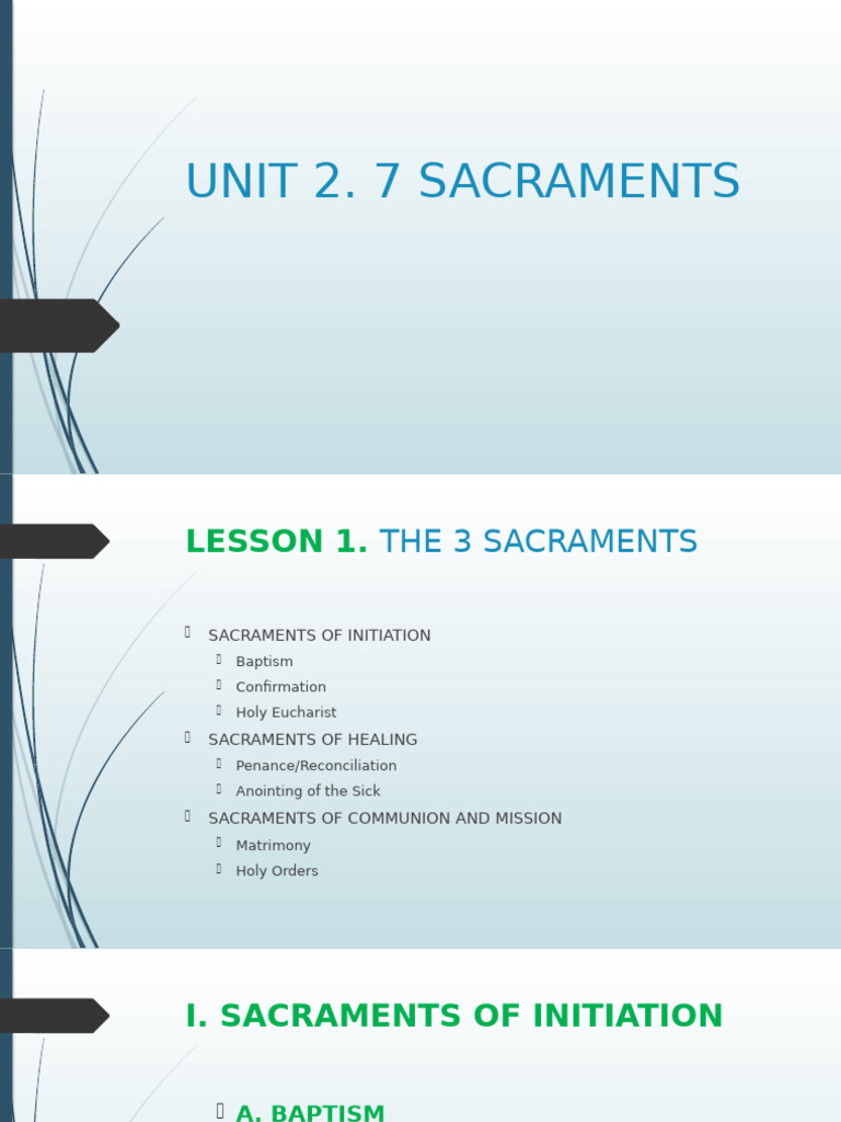 7 Sacraments | PDF | Eucharist | Baptism