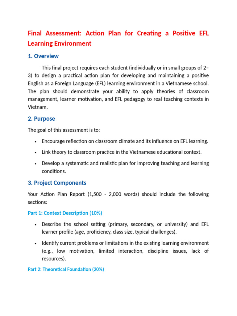 Final Assessment 1 | PDF | English As A Second Or Foreign Language ...