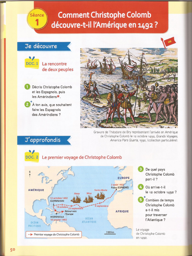 Chap 2 Comment Christophe Colomb Découvre-t-il l'Amérique en 14 | PDF