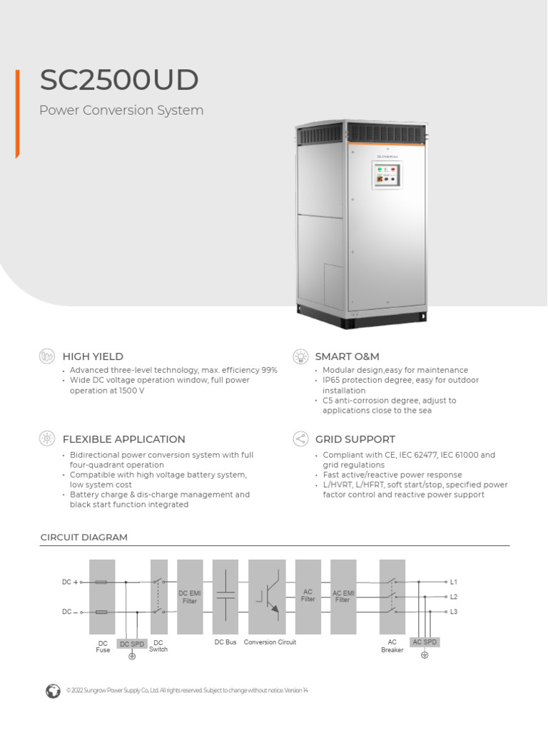 DS_20220222_SC2500UD_Datasheet_V14_EN | PDF | Power Supply | Alternating Current