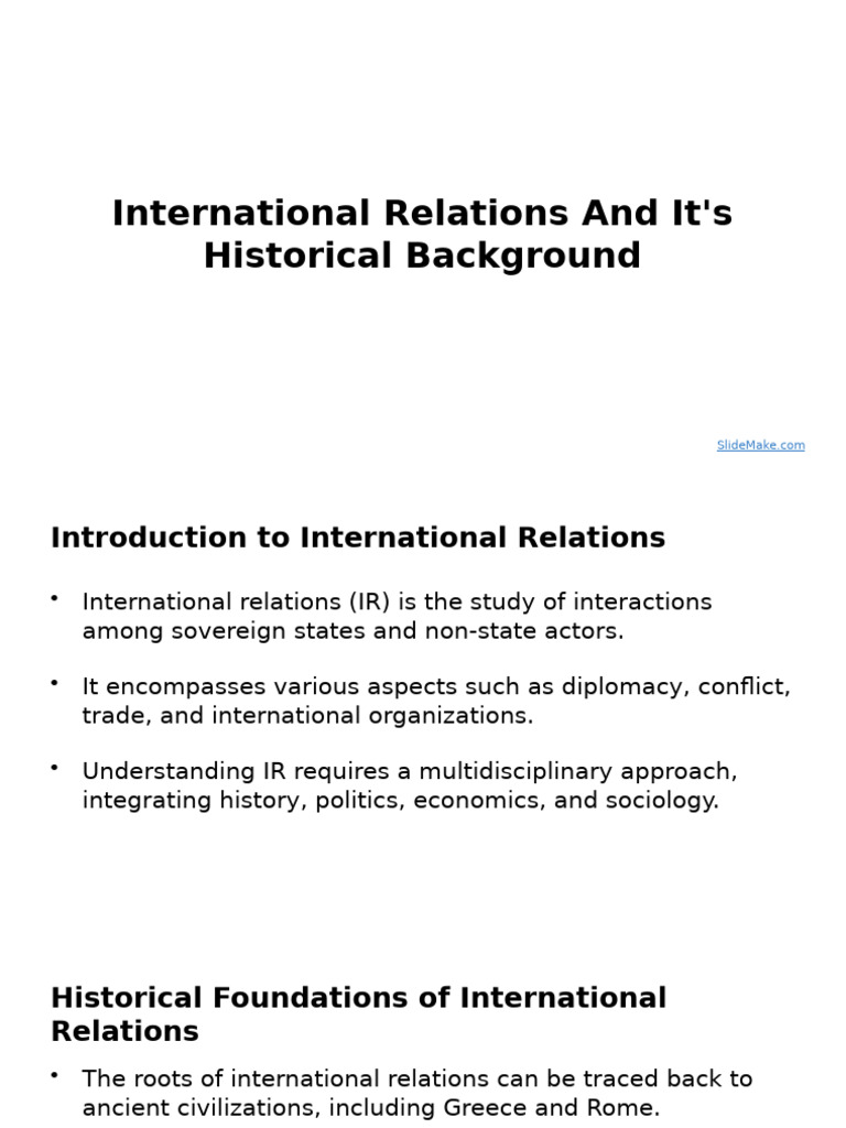 History and Evolution of International Relations | PDF | International ...