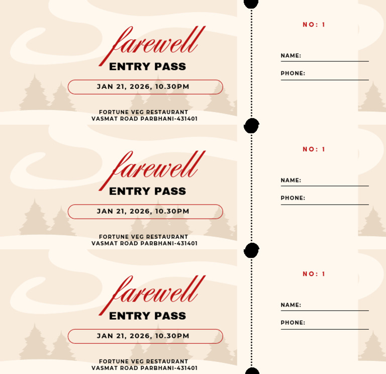 Red Beige Illustrative Christmas Raffle Ticket (2) | PDF