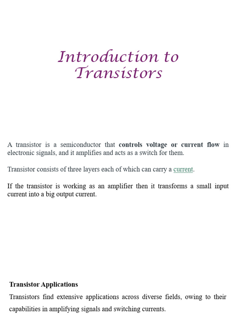 Understanding Transistors and Their Functions | PDF | Bipolar Junction ...