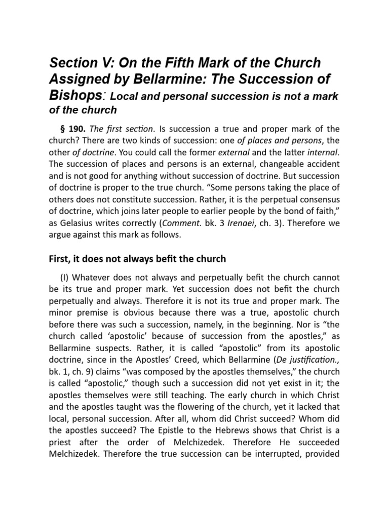 On Apostolic Succession - Johann Gerhard (2) | PDF | Saint Peter | Aaron