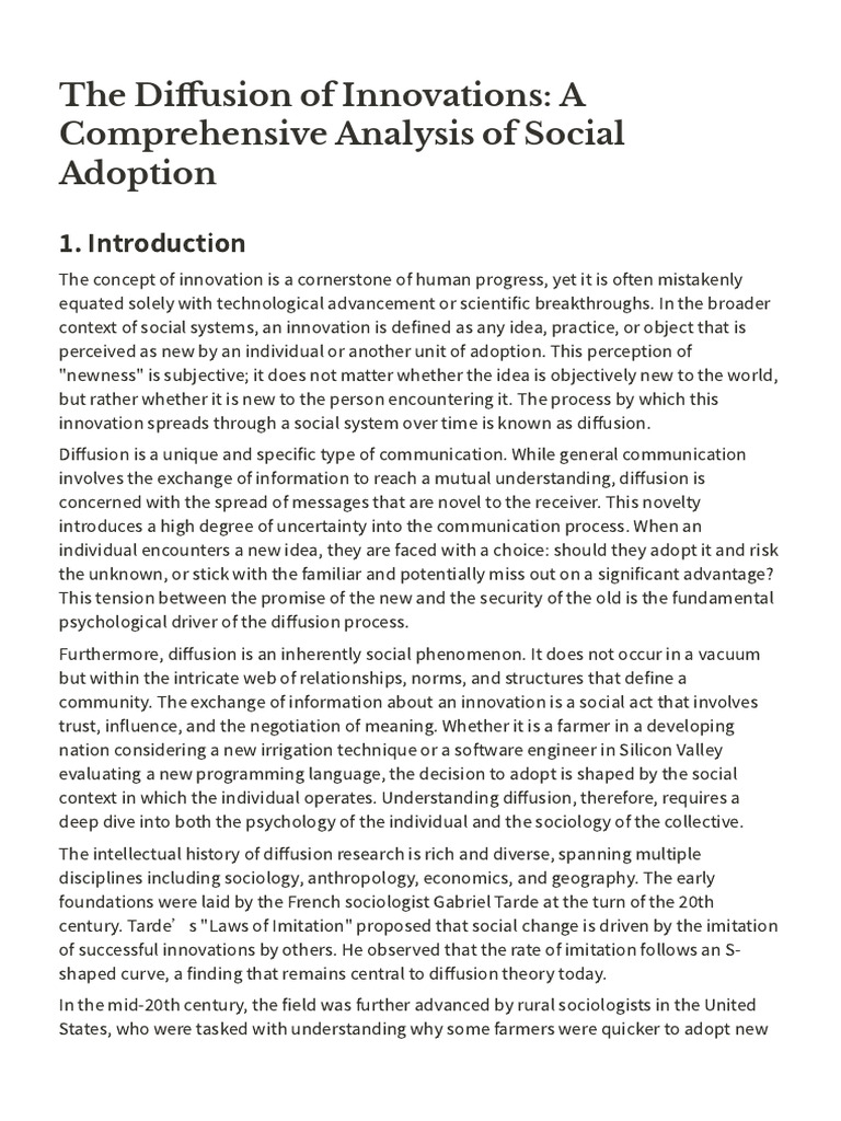 Innovation Diffusion Report | PDF | Innovation | Knowledge