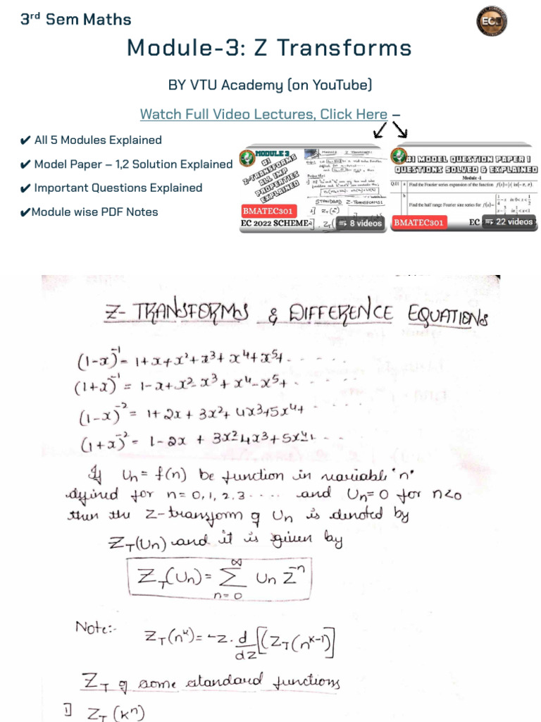 Module 3 - Z-Transforms | PDF