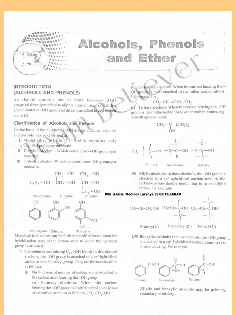 Classification and Nomenclature of Alcohols | PDF | Organic Chemistry ...