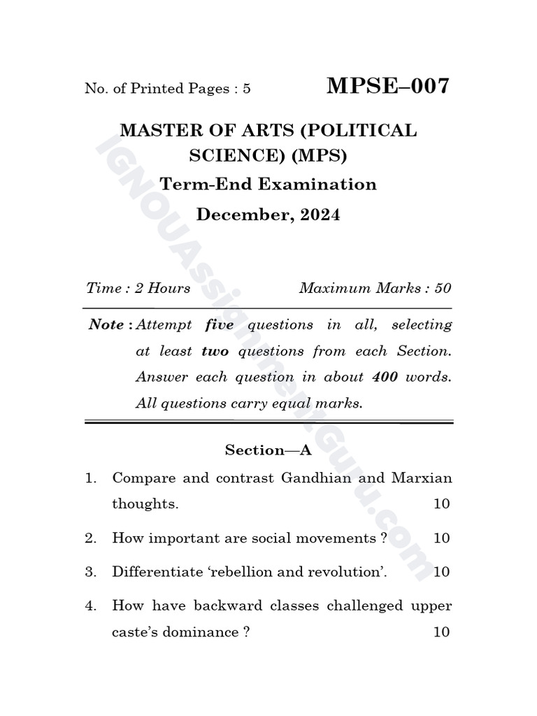 30._Dec_2024 MPSE-007_IGNOUAssignmentGuru.com | PDF | Chess Openings | Chess Theory