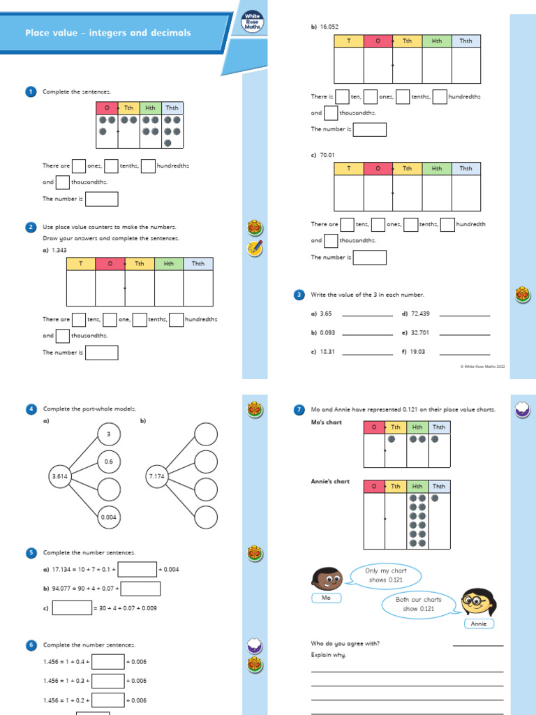 WO2 Place Value Integers and Decimals | PDF | Arithmetic | Mathematics