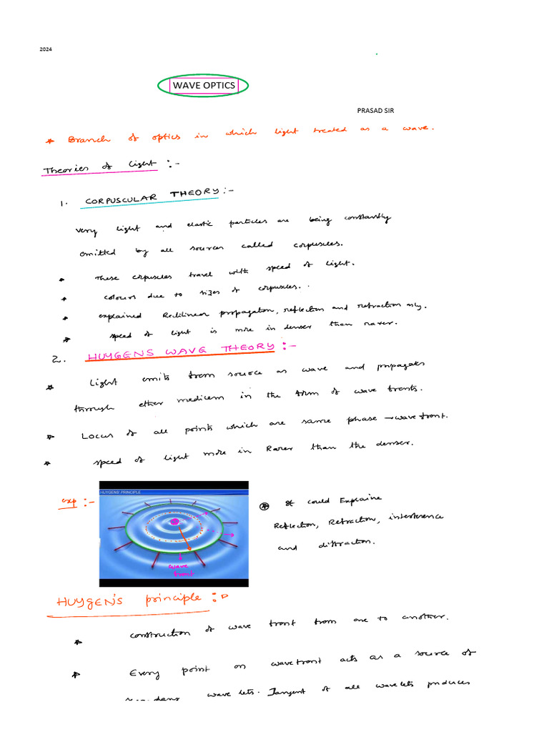 Wave Optics 2024 New | PDF