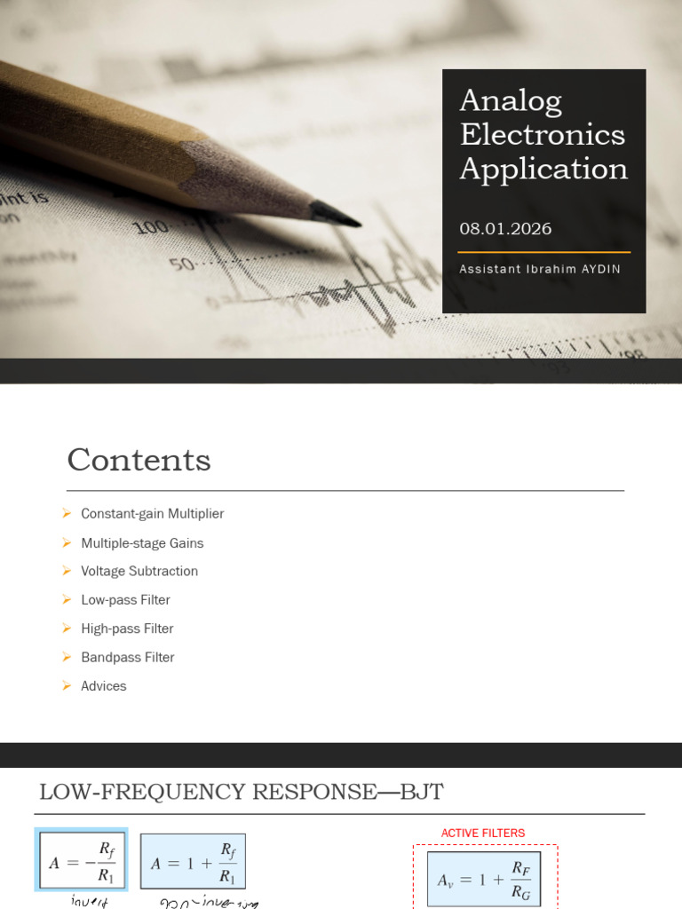 Analog Electronics: Filters & Gain Techniques | PDF