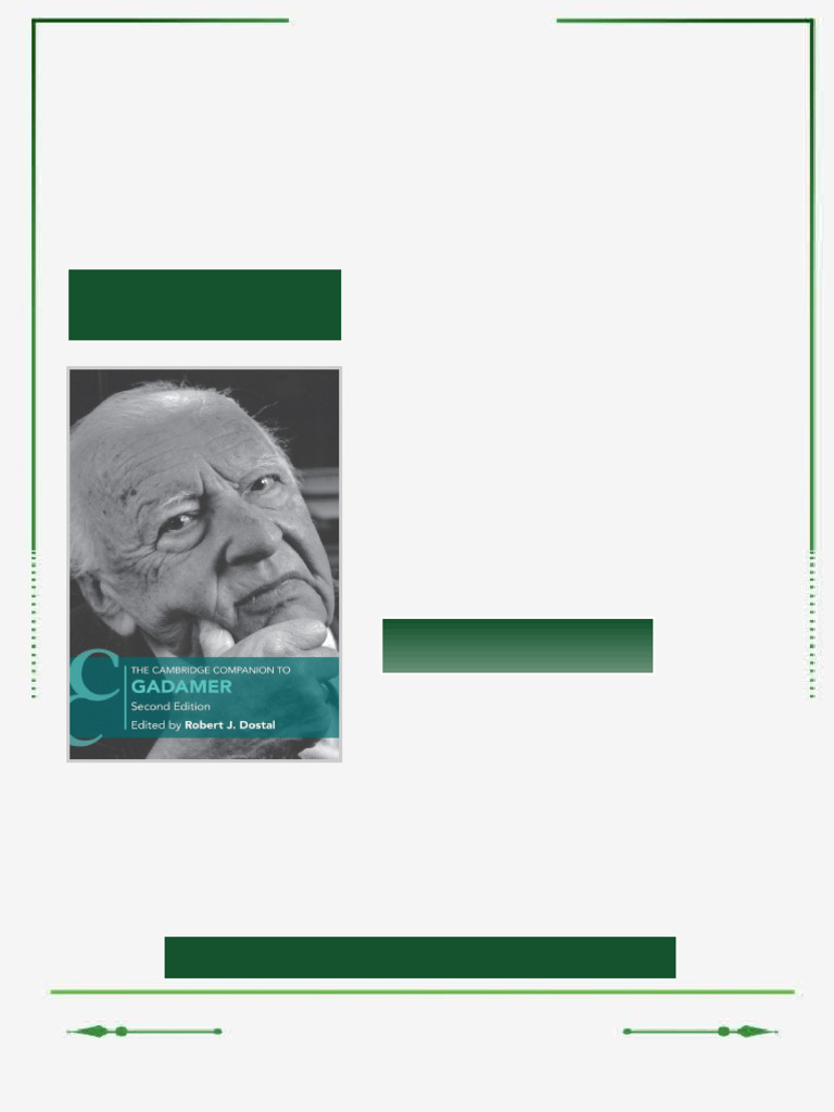 The Cambridge Companion to Gadamer Second Edition Robert Dostal eBook ...