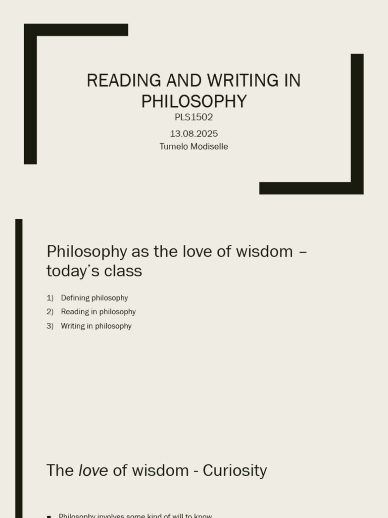Philosophy Reading and Writing Guide | PDF | Wisdom | Cognition
