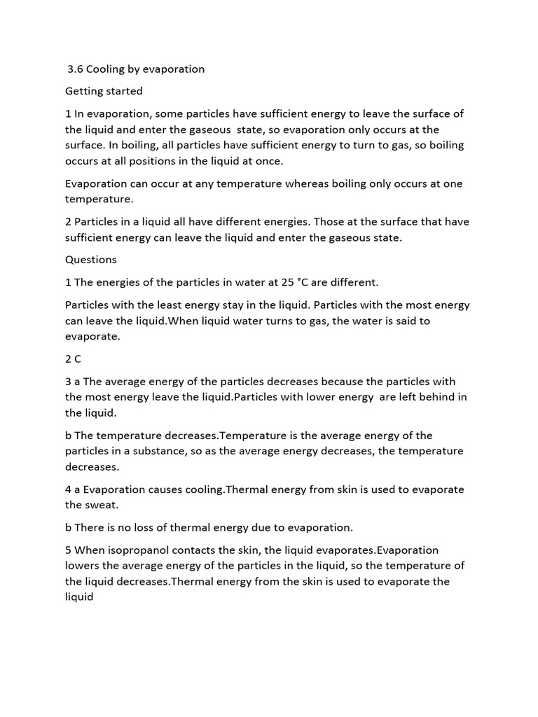 Evaporation Cooling Explained | PDF | Evaporation | Temperature