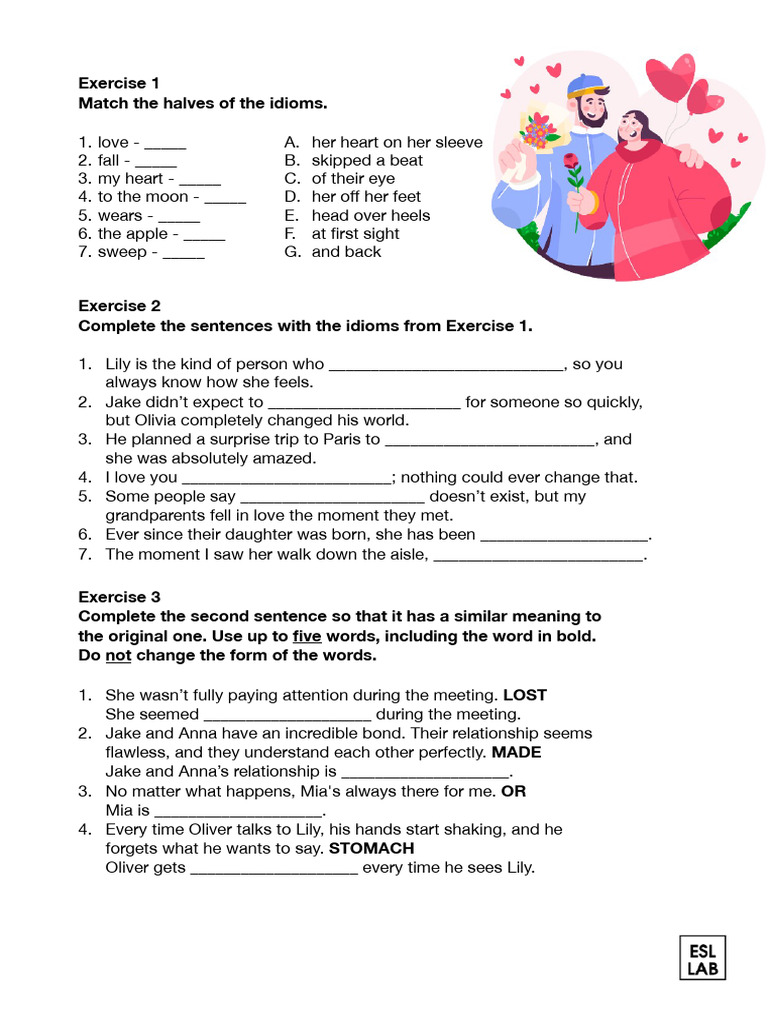 Love Idioms Worksheet S | PDF