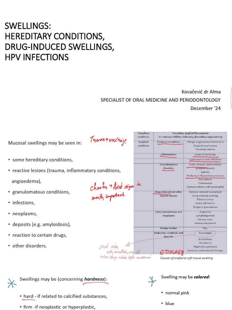 Causes and Types of Oral Swellings | PDF | Diseases And Disorders ...