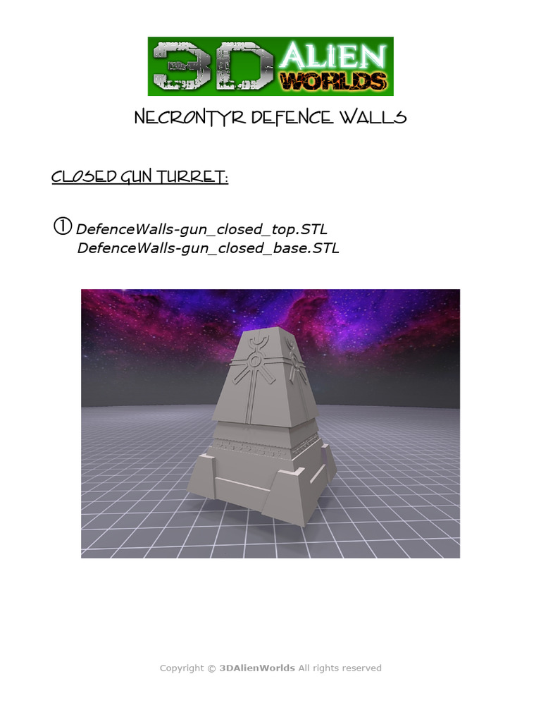 Necrontyr Defence Walls STL Files | PDF