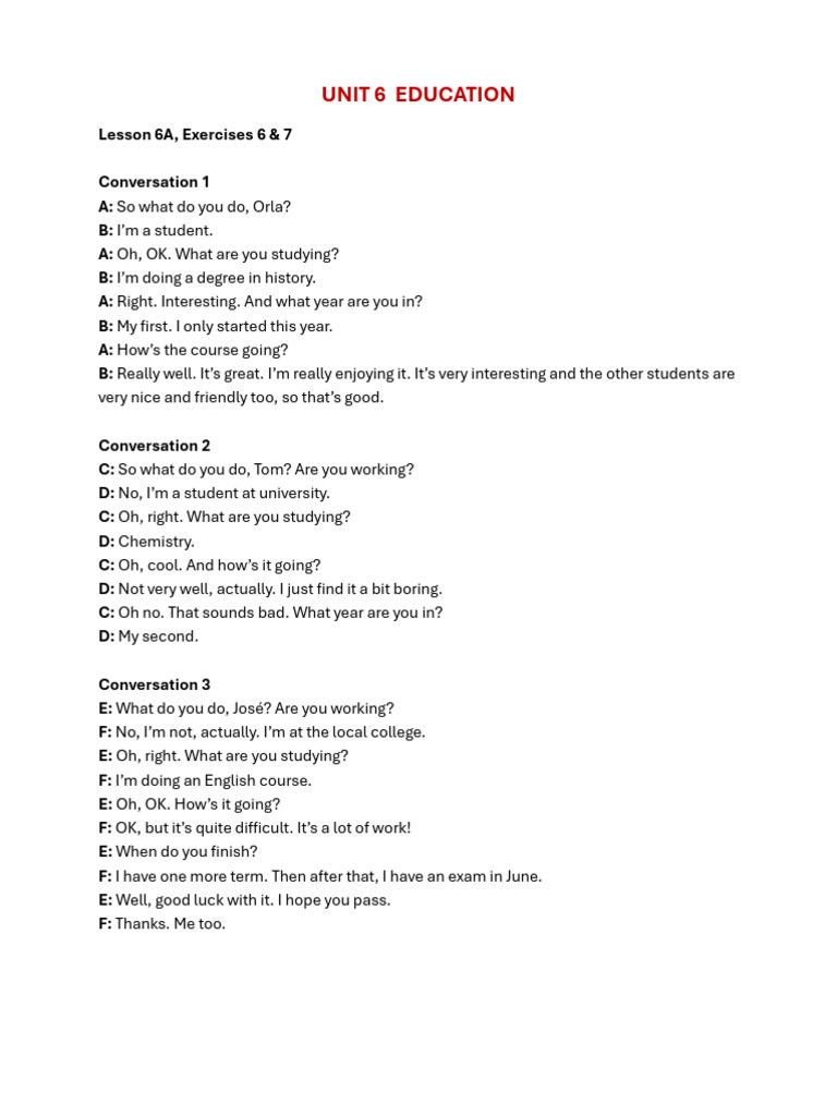Conversations About Student Life | PDF