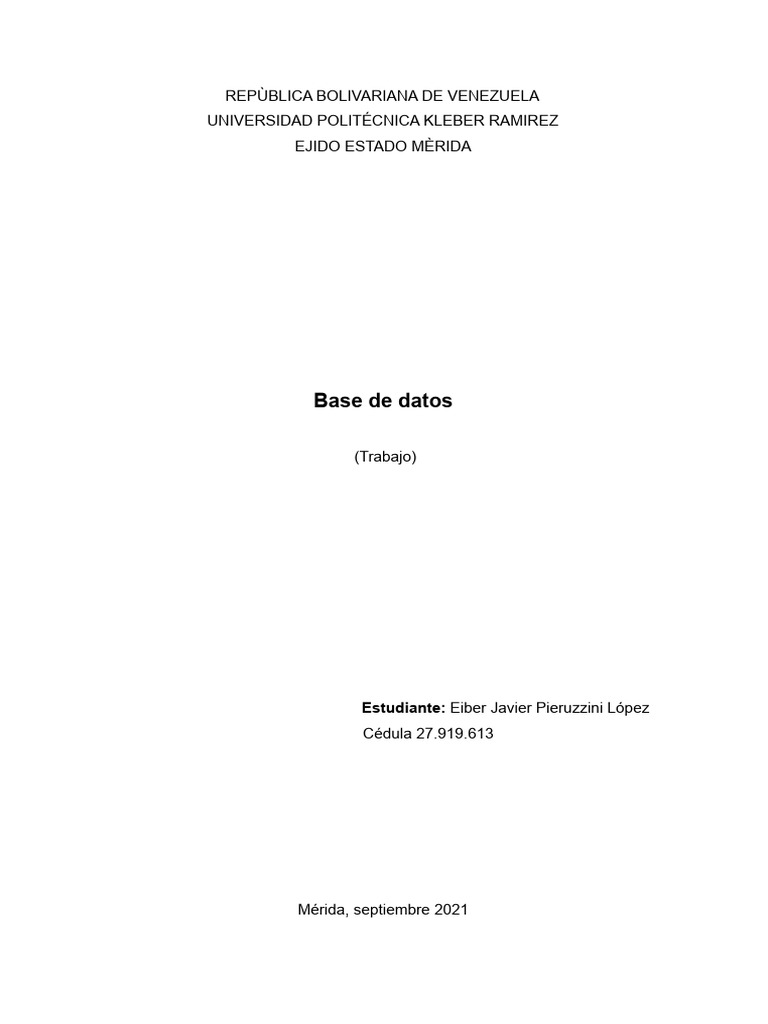 Base de Datos Actividad | PDF | Habitat
