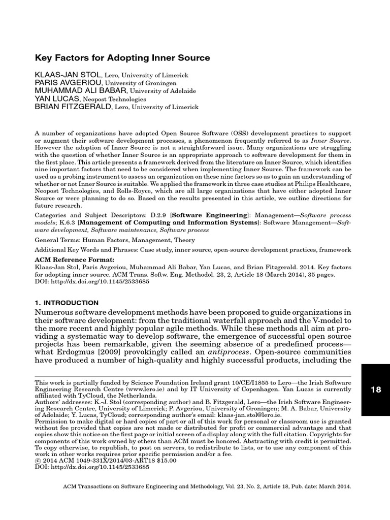 Factors for Successful Inner Source Adoption | PDF | Scrum (Software ...