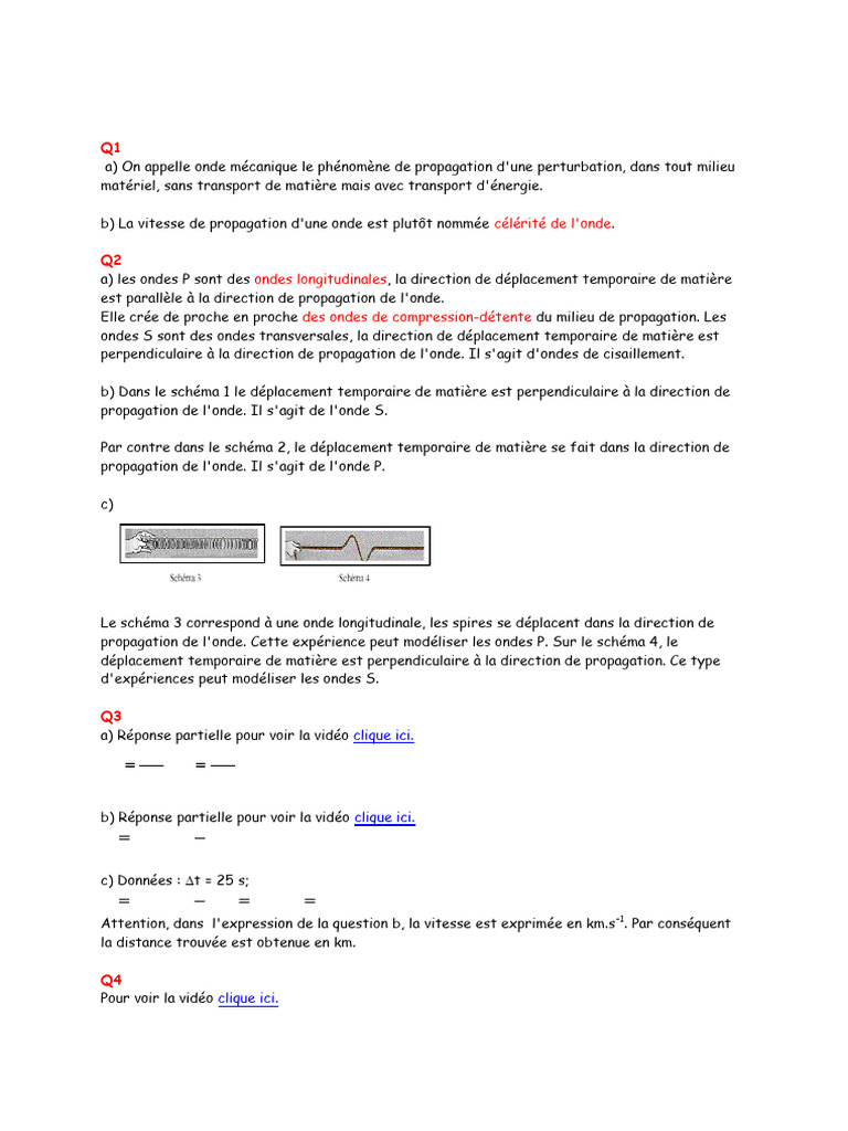 Comprendre les ondes sismiques P et S | PDF