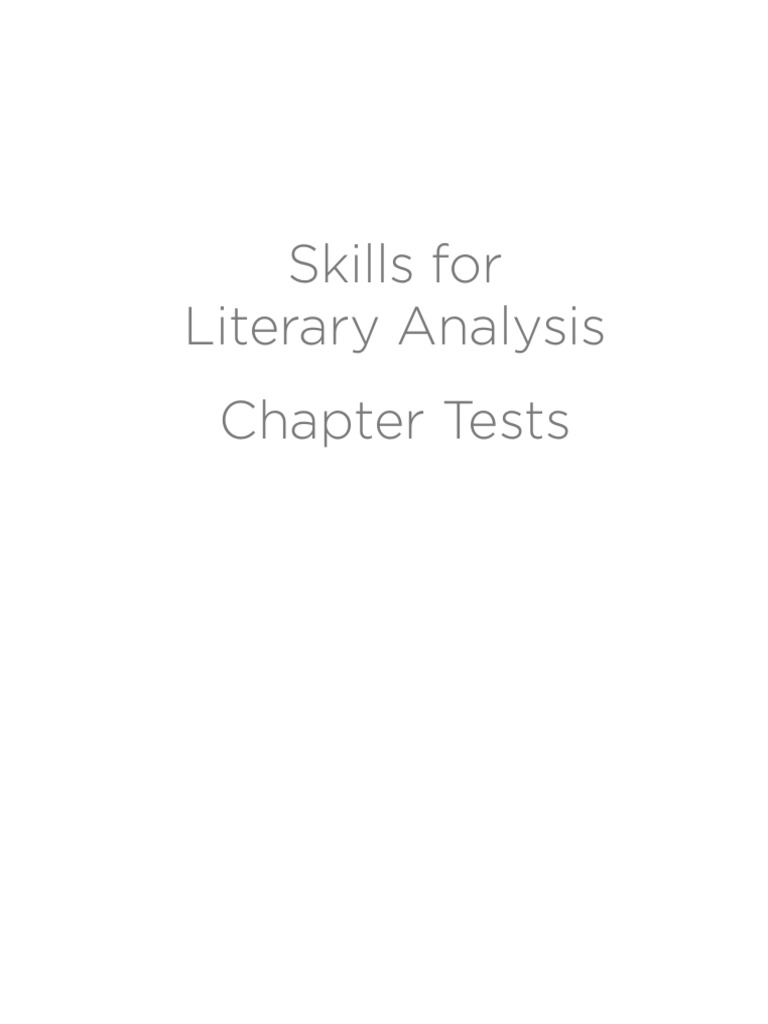Literary Analysis Skills and Tests | PDF | Ebenezer Scrooge