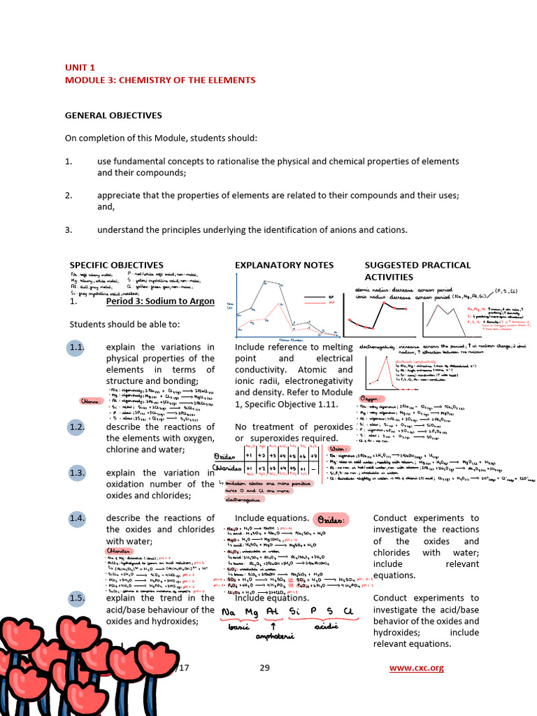Chemistry of Period 3 Elements | PDF | Ionic Bonding | Silicon