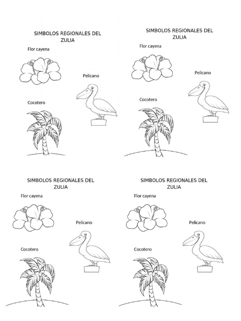 Simbolos Regionales Estado Zulia Para Colorear | PDF