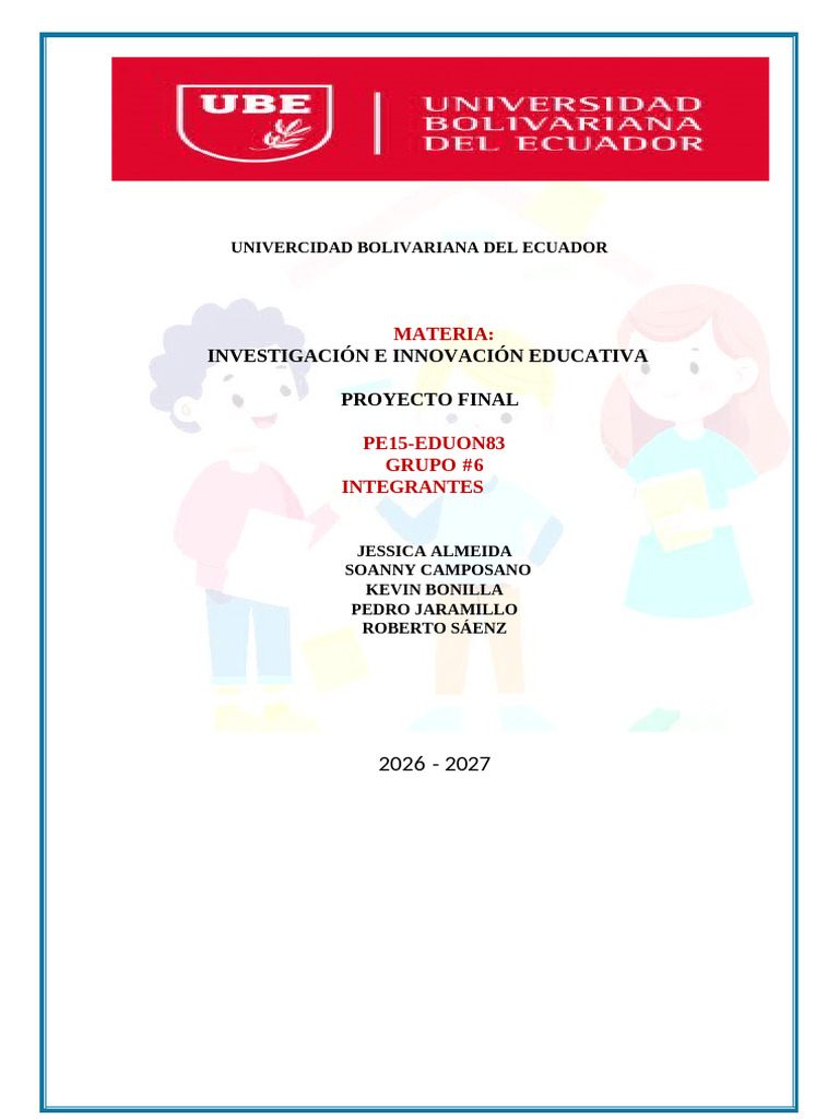 PROYECTO FINAL INVESTIGACION E INNOVACION | PDF | Cuestionario | Metodología de encuesta