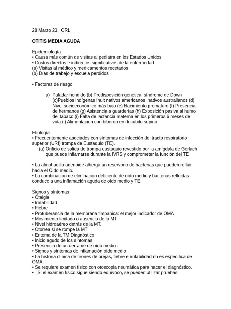 Otitis Media Aguda | PDF | Penicilina | Enfermedades y trastornos