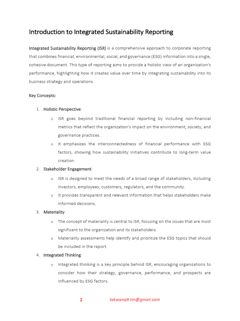 Integrated Sustainability Reporting Guide | PDF | Sustainability ...