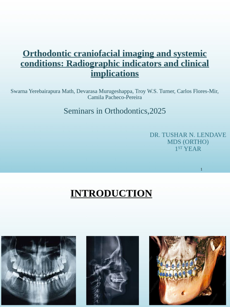 Orthodontic Craniofacial Imaging and Systemic Conditions JC 1 | PDF ...