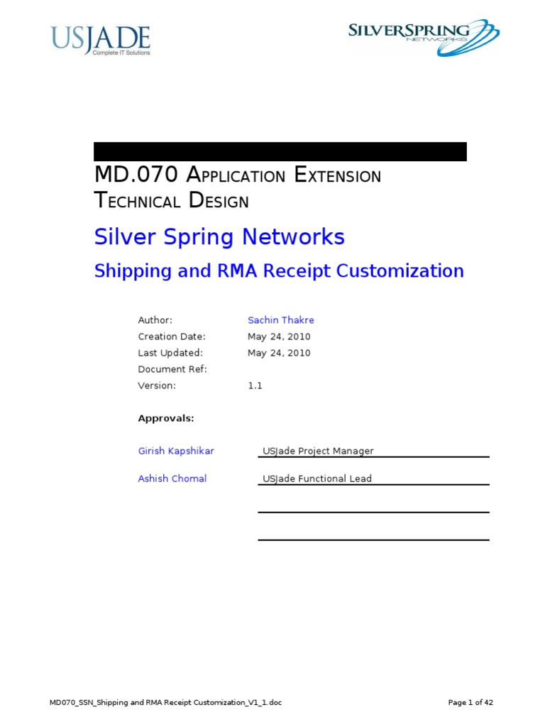 MD070 SSN Shipping and RMA Receipt Customization V1 1 | PDF | Parameter ...