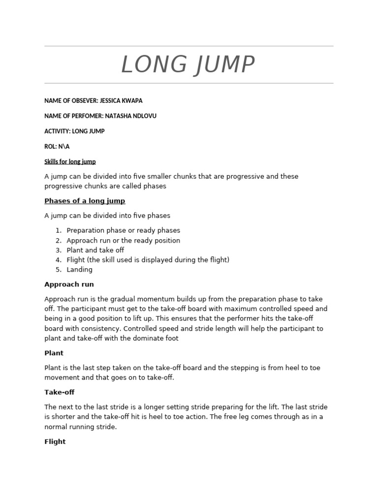 long jump n Netball | PDF | Strength Training | Circuit Training